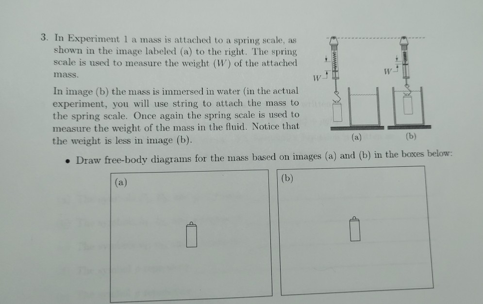 Solved 3. In Experiment 1 a mass is attached to a spring | Chegg.com