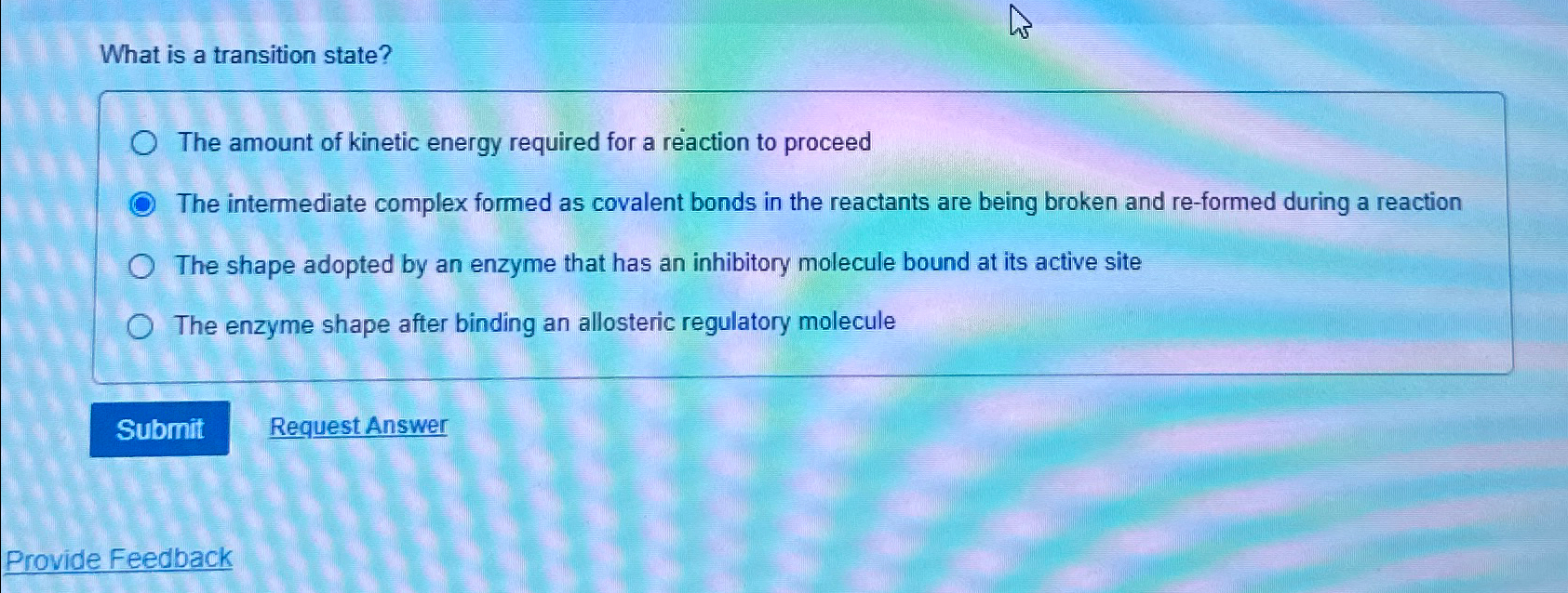 Solved What is a transition state?The amount of kinetic | Chegg.com