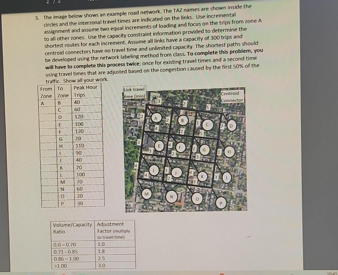 Solved the image below shows an example road network. The | Chegg.com
