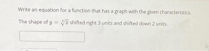 Solved Write an equation for a function that has a graph | Chegg.com