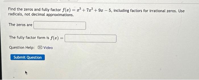 Solved Find the zeros and fully factor f(x) = x^3 + 7x^2+ 9x | Chegg.com