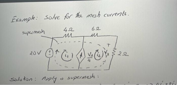 Solved Example: Solve for the mesh currents. 452 m 6.2 u T | Chegg.com