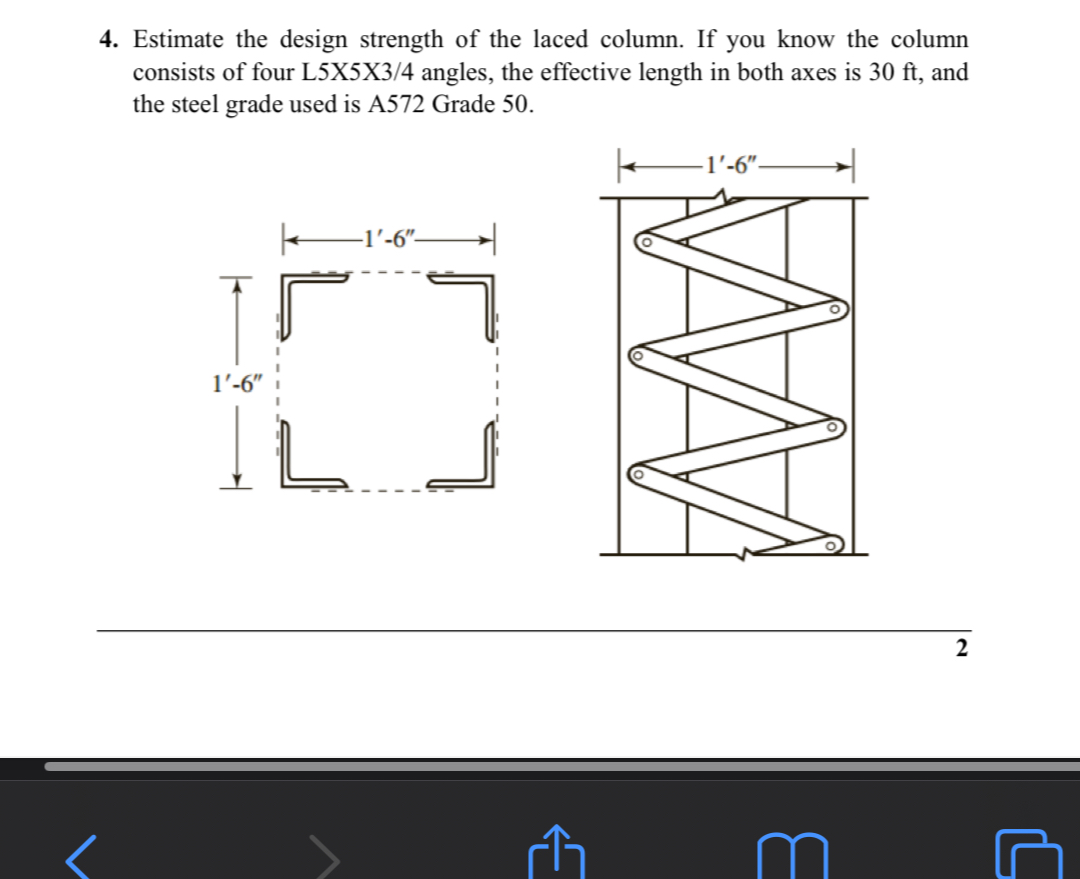 Solved Estimate the design strength of the laced column. If | Chegg.com