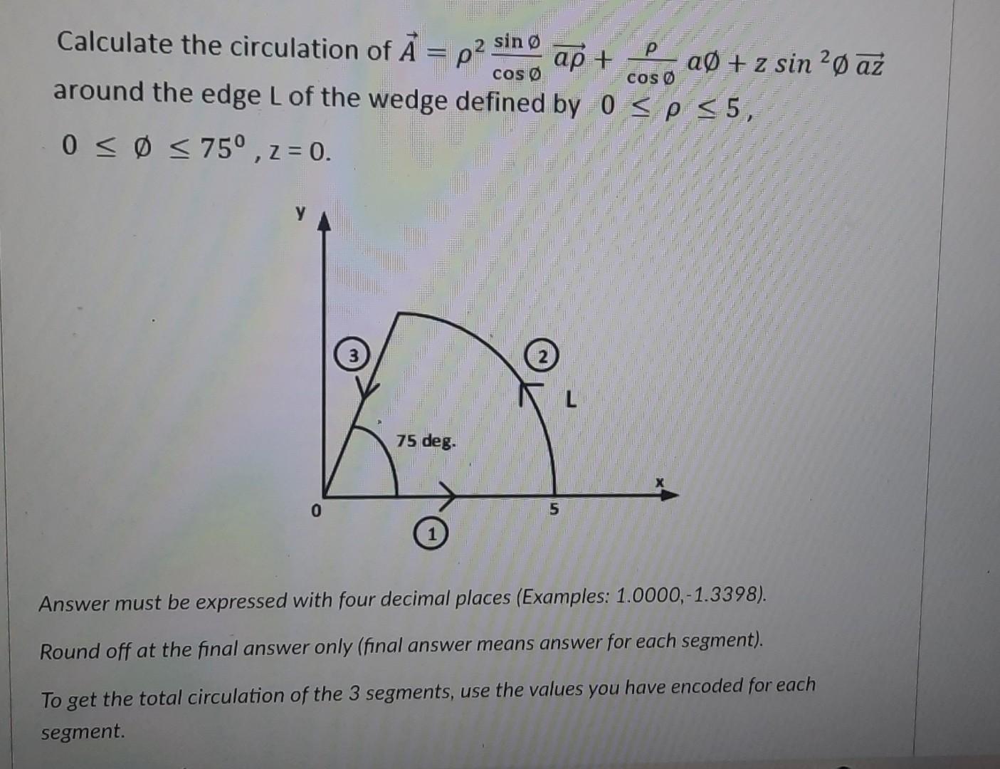 Solved Calculate the circulation of | Chegg.com