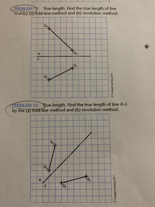 Solved PROBLEM 11 True length. Find the true length of line | Chegg.com