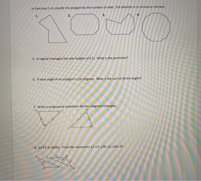 Solved In Exercises 1-4, classify the polygon by the number | Chegg.com Solved In Exercises 1-4, classify the polygon by the number | Chegg.com