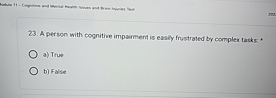 Solved lodule 11 - ﻿Cognitive and Mental Health Issues and | Chegg.com