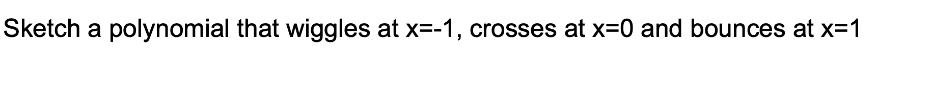 Solved Sketch a polynomial that wiggles at x=-1, ﻿crosses | Chegg.com