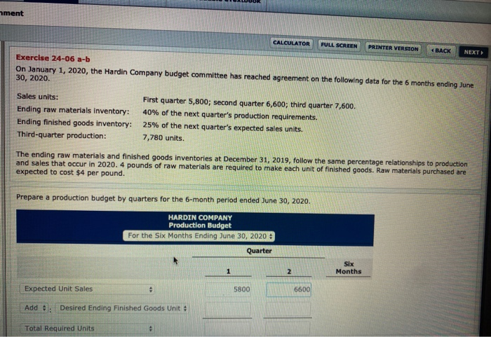 Solved ment CALCULATOR FULL SCREEN PRINTER VERSION Total | Chegg.com