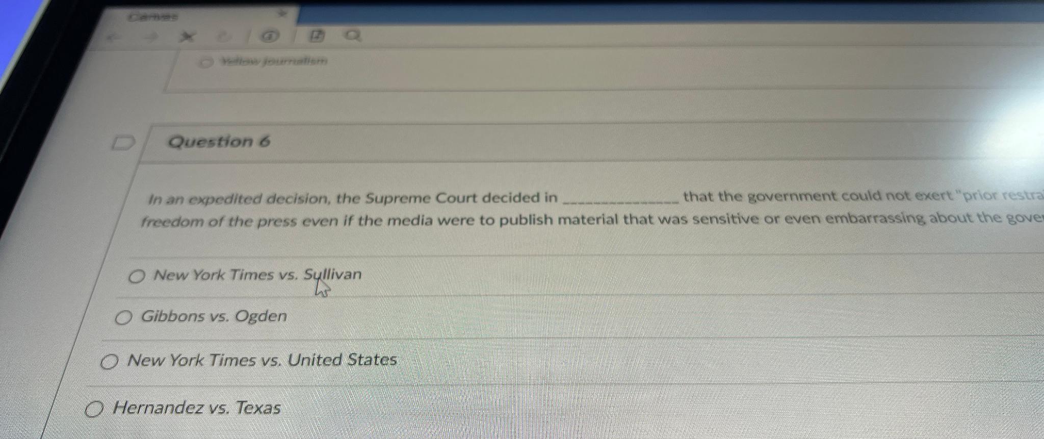 Solved Question 6In an expedited decision, the Supreme Court | Chegg.com
