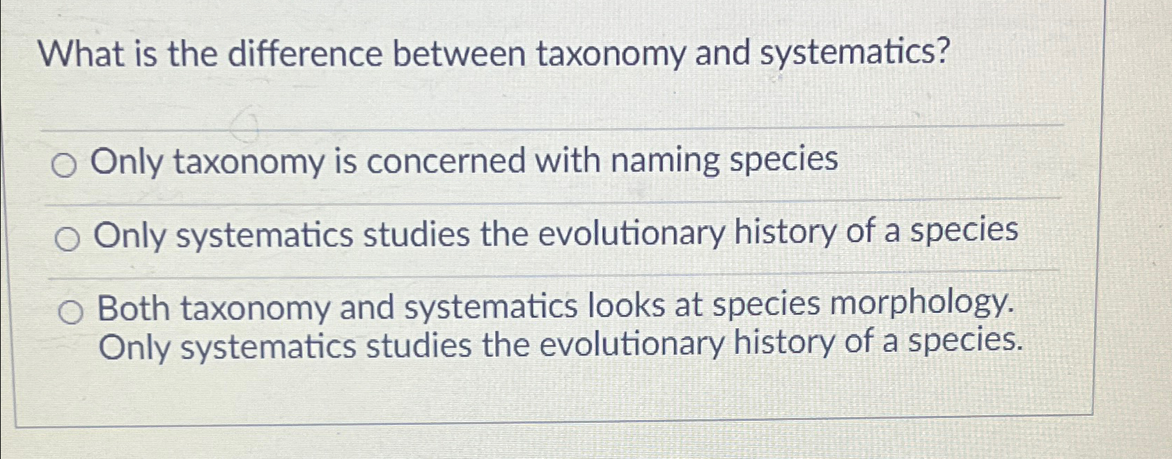 Solved What is the difference between taxonomy and | Chegg.com