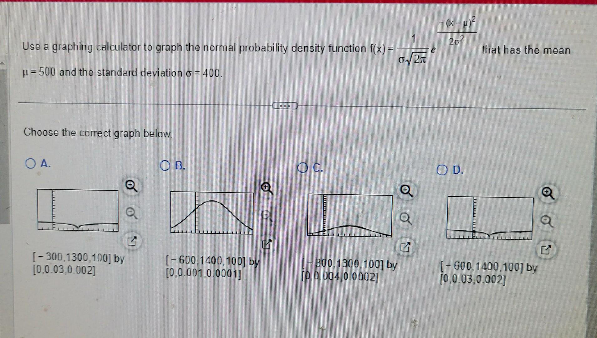 Solved Use a graphing calculator to graph the normal | Chegg.com