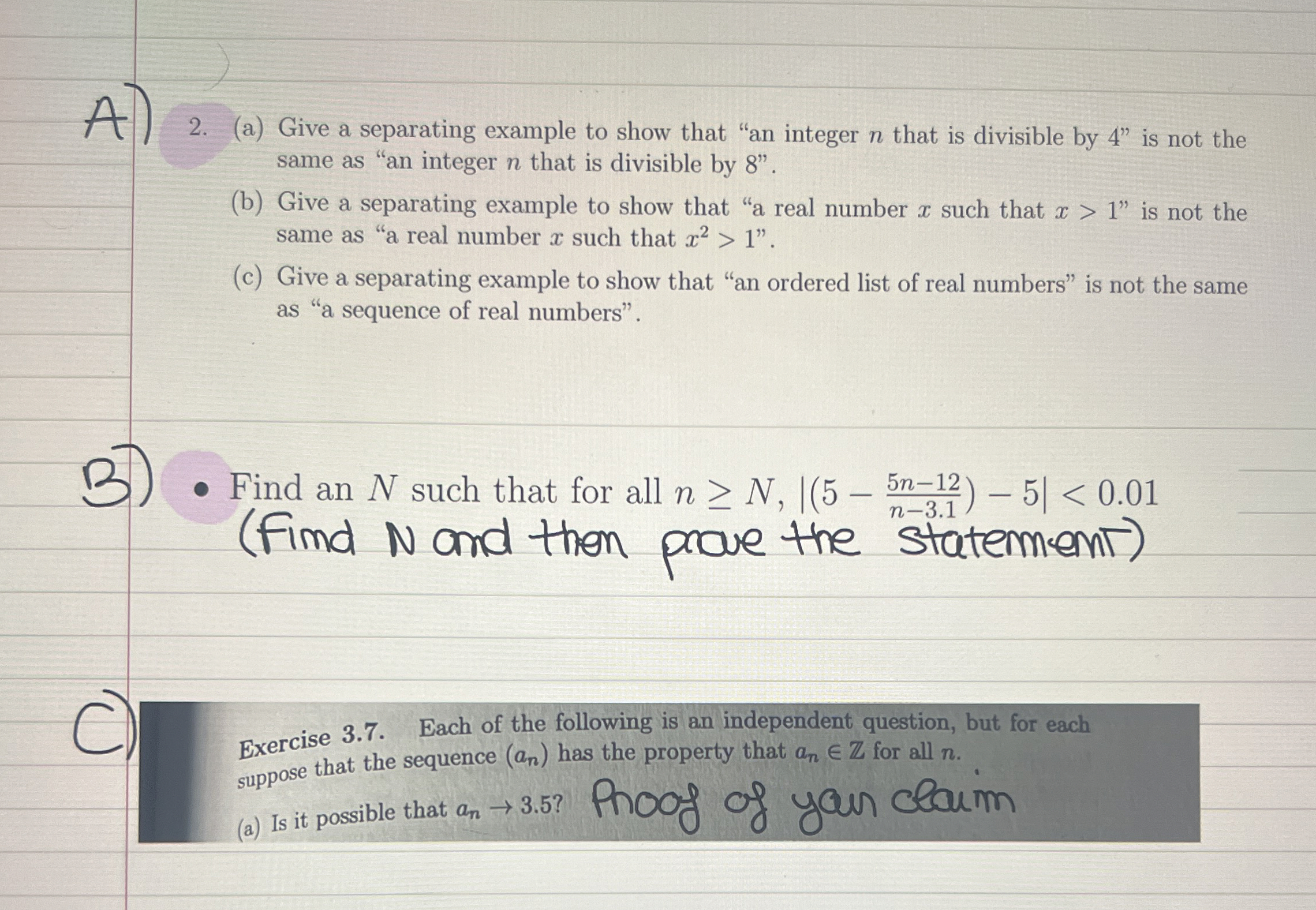 Solved (a) ﻿Give a separating example to show that "an | Chegg.com