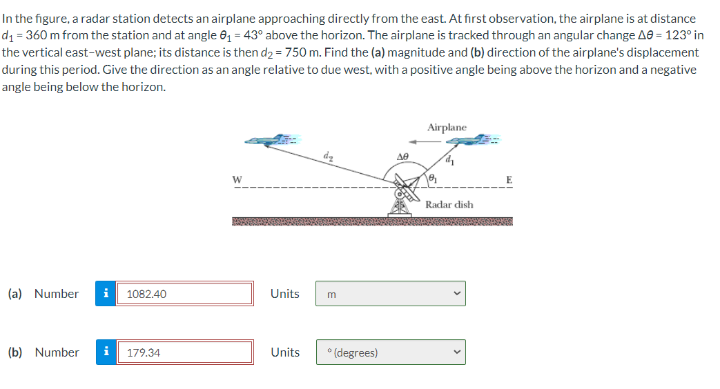 Solved In the figure, a radar station detects an airplane | Chegg.com