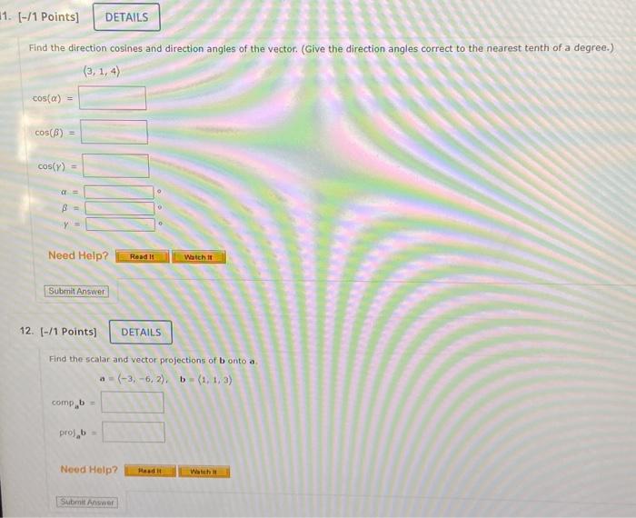Solved Find the direction cosines and direction angles of | Chegg.com
