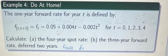 The one-year forward rate for year t is defined by: | Chegg.com