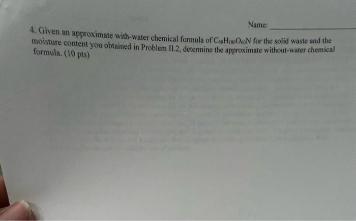 Solved Part II. A solid waste characterization problem ( | Chegg.com Solved Part II. A solid waste characterization problem ( | Chegg.com