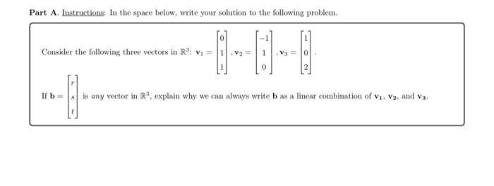 Solved Part A. Instructions: In the space below, write your | Chegg.com