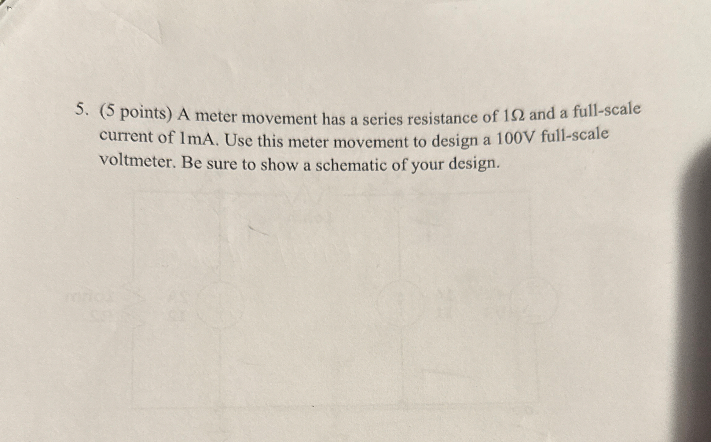 Solved (5 ﻿points) ﻿A meter movement has a series resistance | Chegg.com