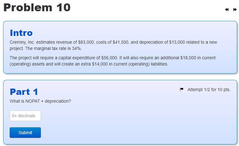 Solved What is the investment in net operating working | Chegg.com