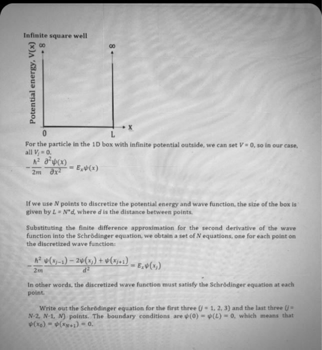 Solved Infinite square well Potential energy, V(x) For the | Chegg.com