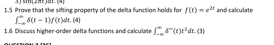 1.5 ﻿Prove that the sifting property of the delta | Chegg.com