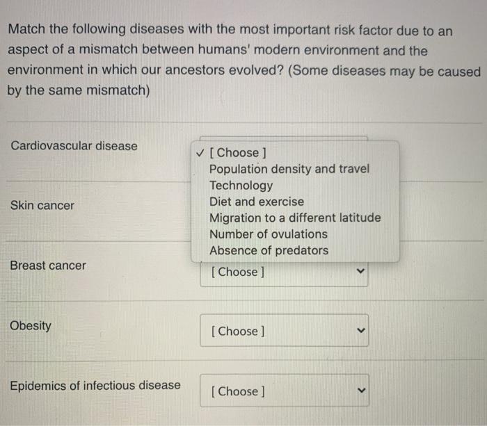 Solved Match the following diseases with the most important | Chegg.com