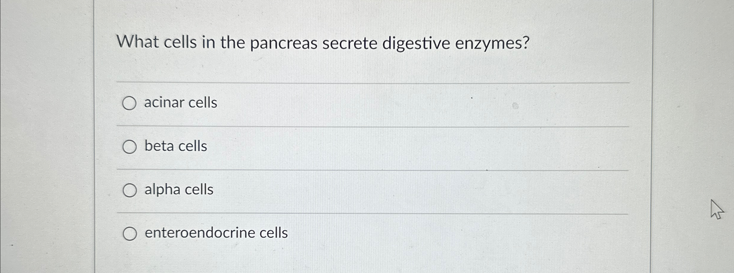 Solved What cells in the pancreas secrete digestive | Chegg.com