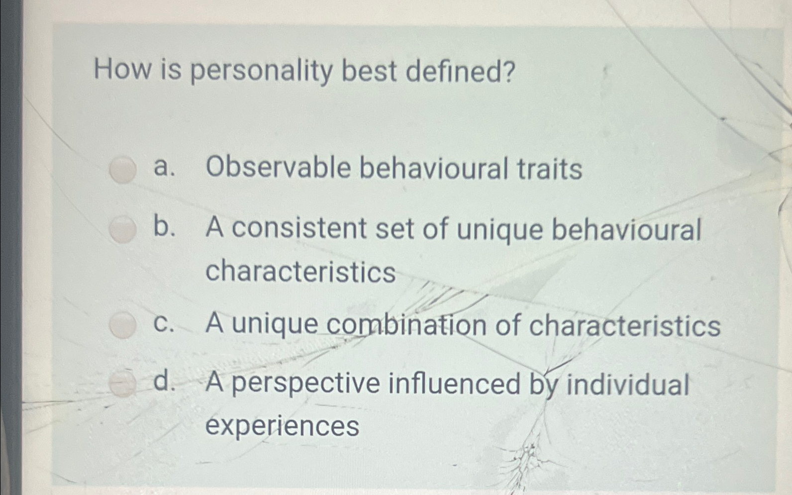 Solved How is personality best defined?a. ﻿Observable | Chegg.com