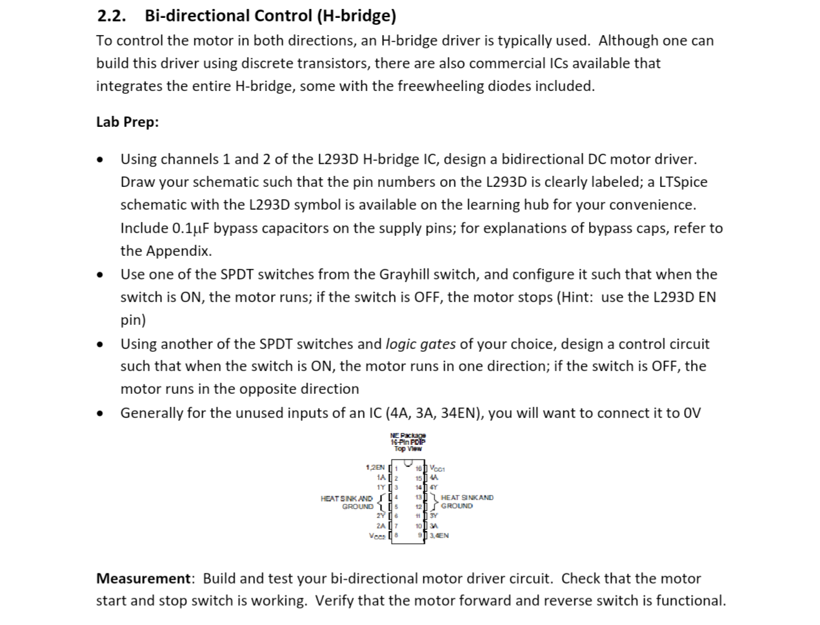 2.1. Uni-Directional Control Using a single | Chegg.com