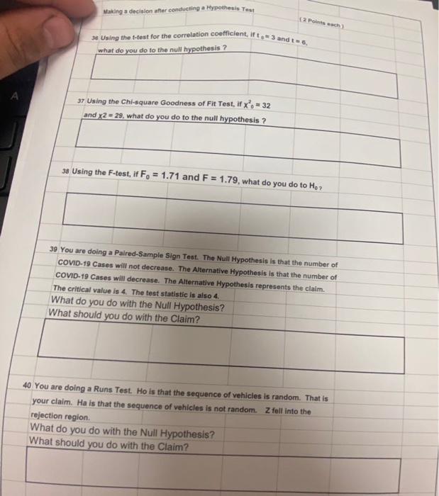 Solved 36 Using the t-test for the correlation coefficient, | Chegg.com