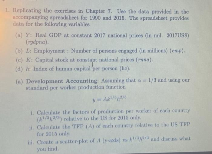 Replicating the exercises in Chapter 7. Use the data | Chegg.com