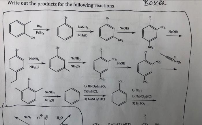Write out the products for the following reactions | Chegg.com