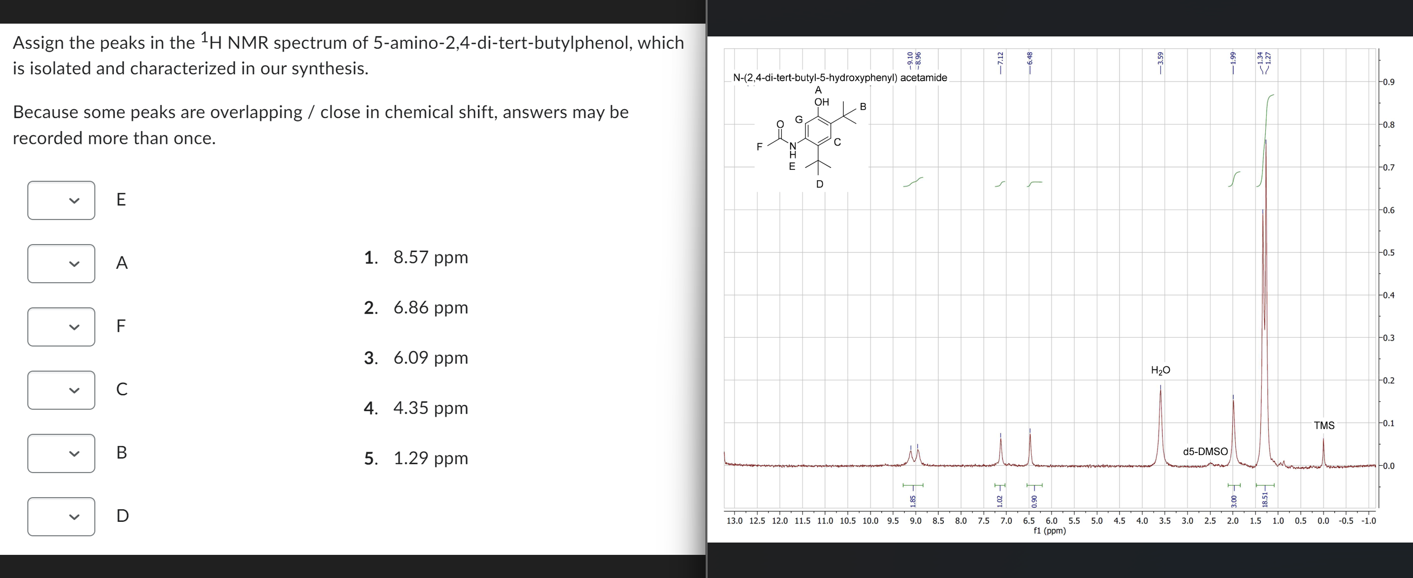 Solved Assign the peaks in the ?1H ﻿NMR spectrum of | Chegg.com