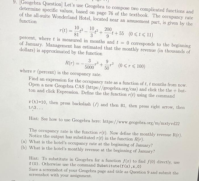 Solved 9. Geogebra Question] Let's use Geogebra to compose | Chegg.com