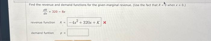 Solved Find the revenue and demand functions for the given | Chegg.com