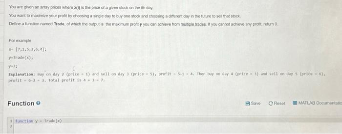 Solved You are given an array prices where x(i) is the price | Chegg.com