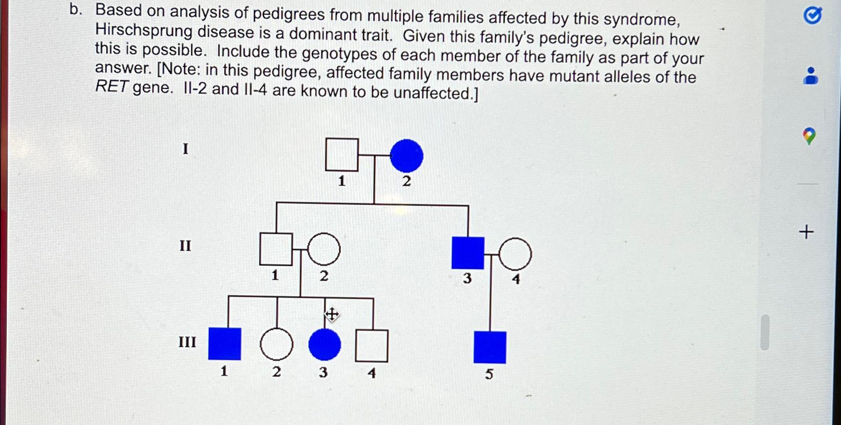 Solved b. ﻿Based on analysis of pedigrees from multiple | Chegg.com