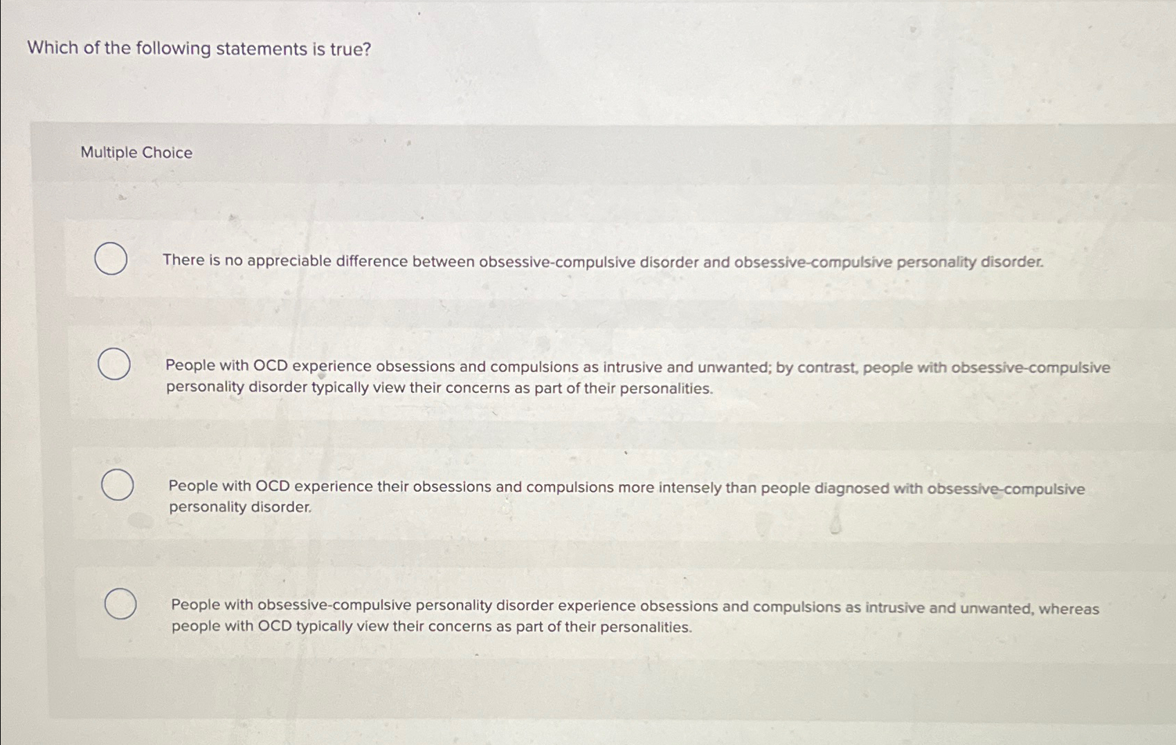 Solved Which of the following statements is true?Multiple | Chegg.com