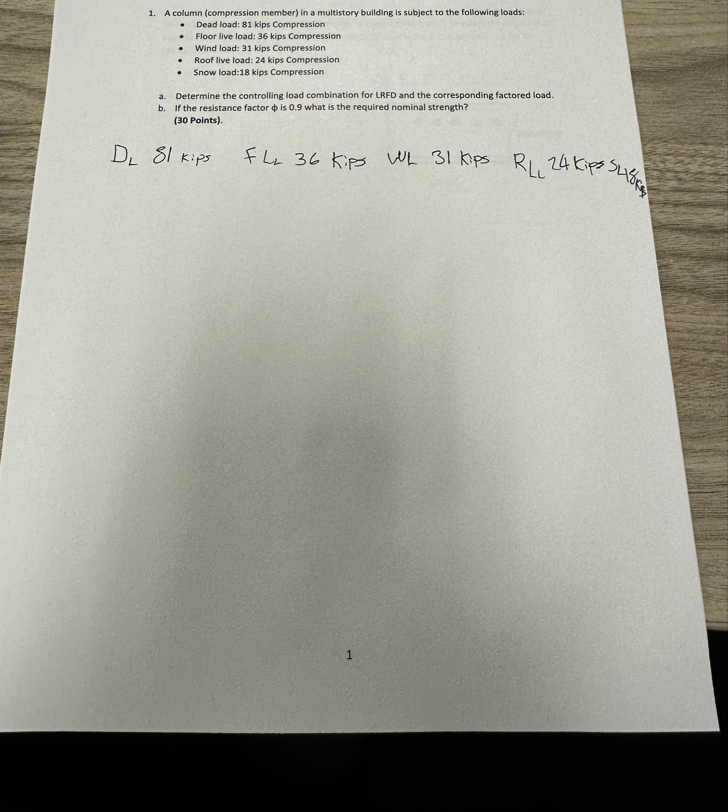Solved A column (compression member) ﻿in a multistory | Chegg.com