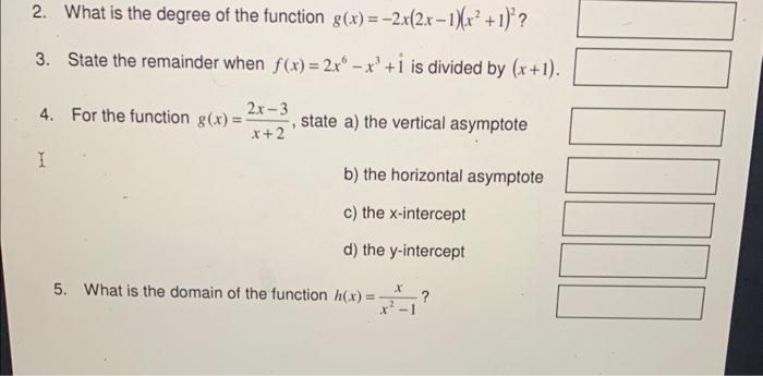 Solved 2. What is the degree of the function | Chegg.com