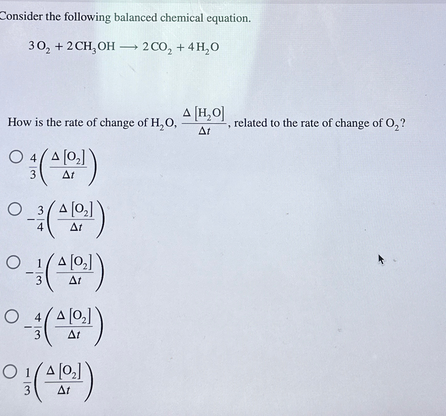 Solved Consider the following balanced chemical | Chegg.com