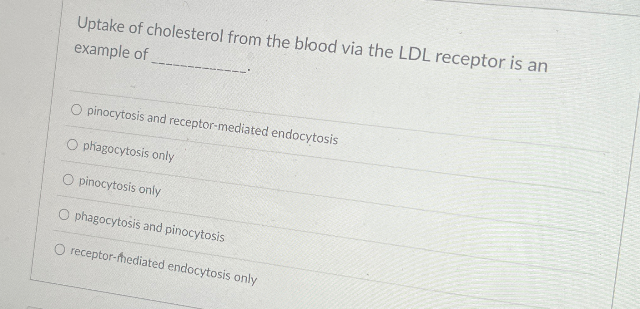 Solved Uptake of cholesterol from the blood via the LDL | Chegg.com