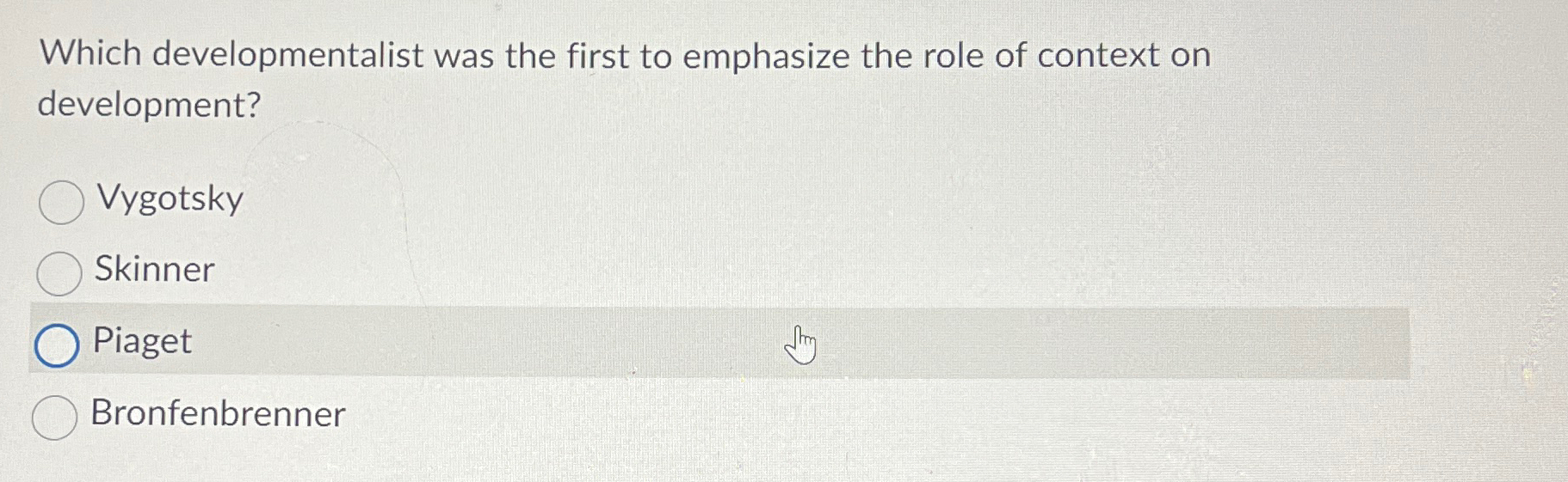 Solved Which developmentalist was the first to emphasize the | Chegg.com