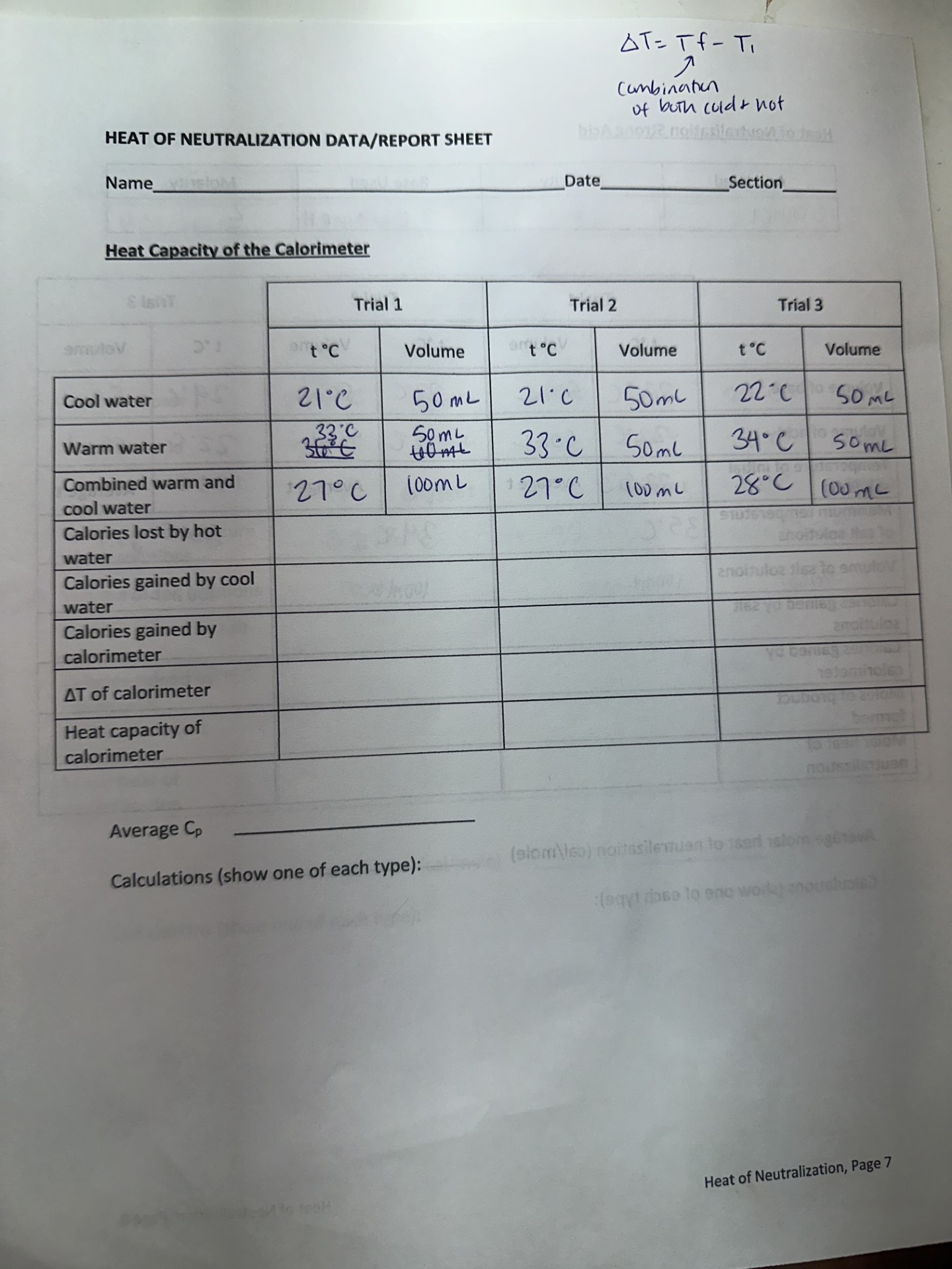 Solved ΔT=Tλf-T1 ﻿combination cambinationof both culdr | Chegg.com