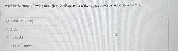 Solved What is the current flowing through a 10mF capacitor | Chegg.com