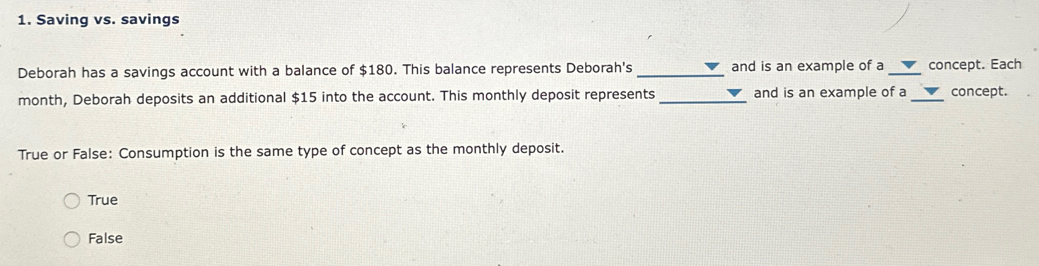 Solved Saving vs. ﻿savingsDeborah has a savings account with | Chegg.com