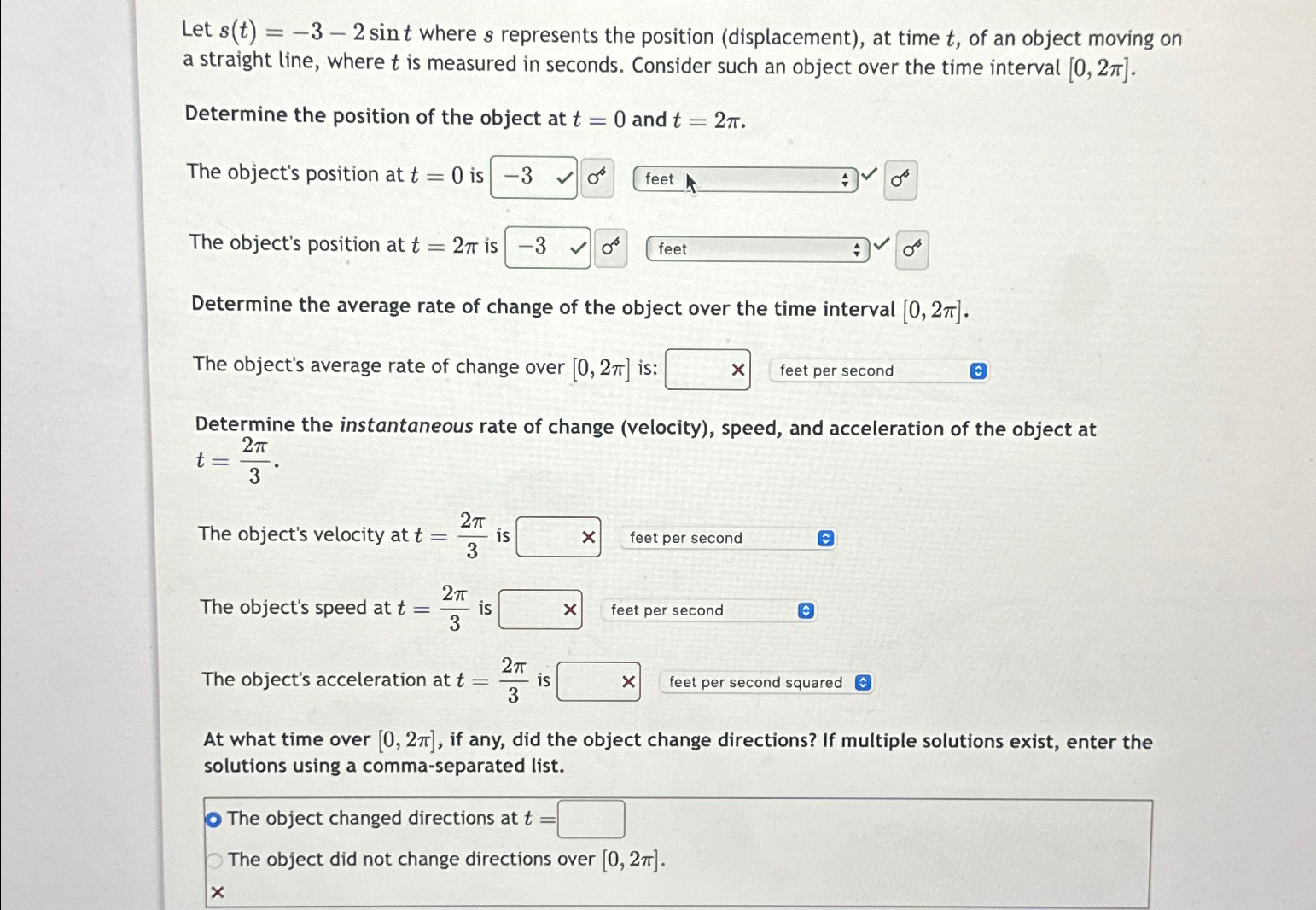 Solved Let S T 3 2sint ﻿where S ﻿represents The Position