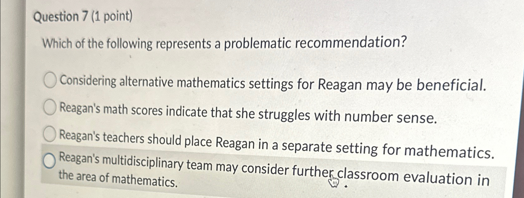 Solved Question 7 (1 ﻿point)Which of the following | Chegg.com