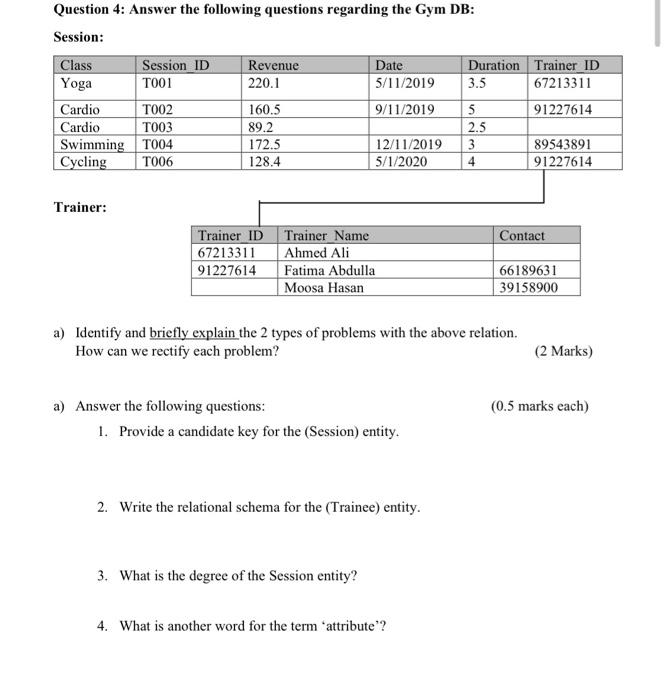 Question 4: Answer the following questions regarding | Chegg.com Question 4: Answer the following questions regarding | Chegg.com